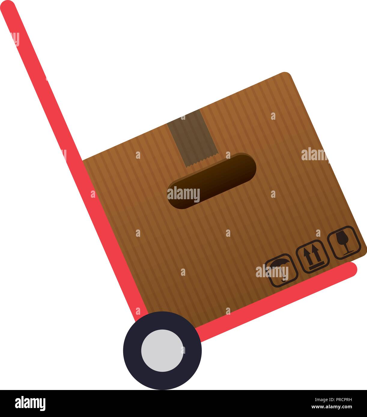 packing box carton in cart vector illustration design Stock Vector ...