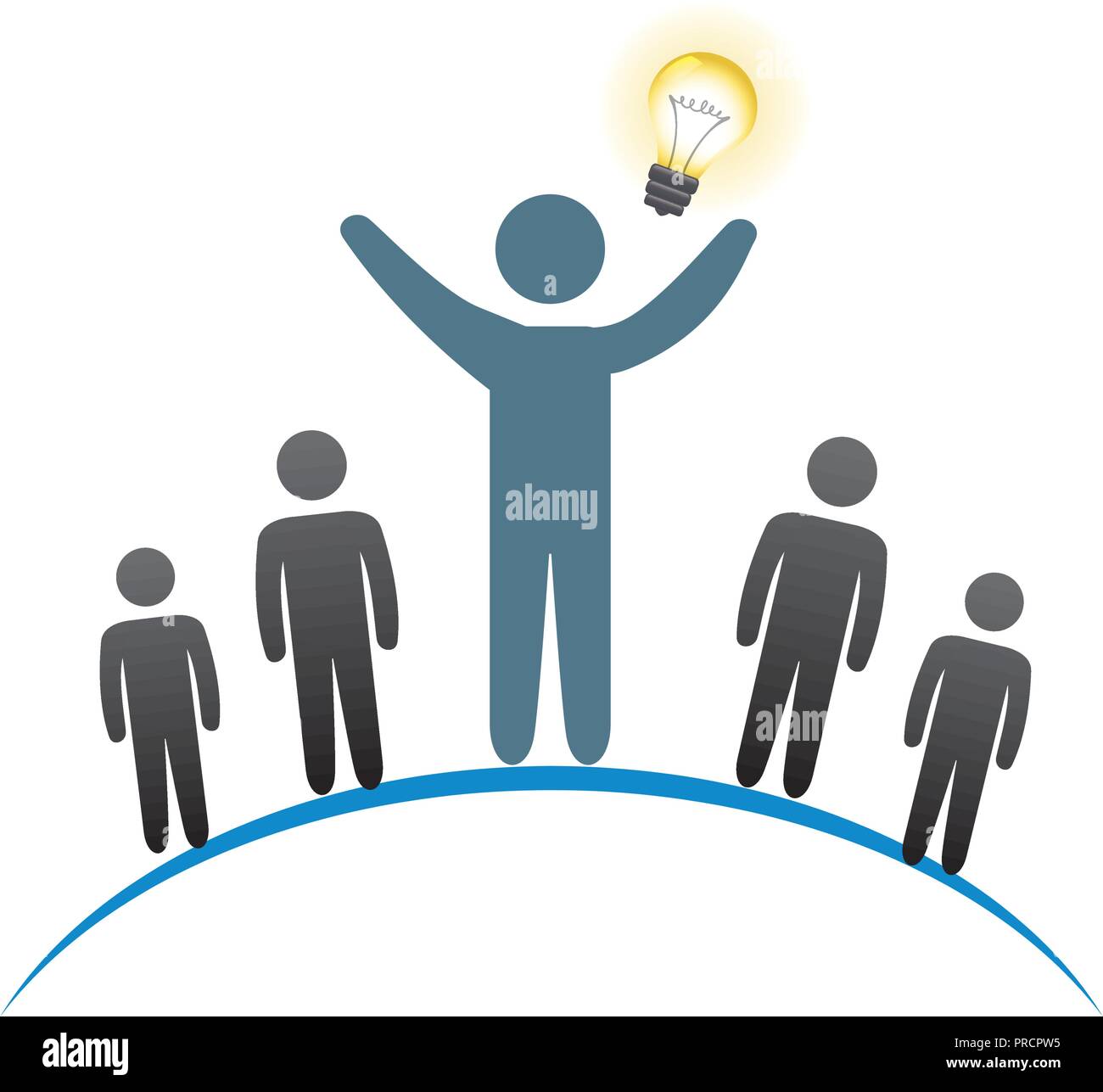 silhouette people with bulb light idea vector illustration design Stock ...