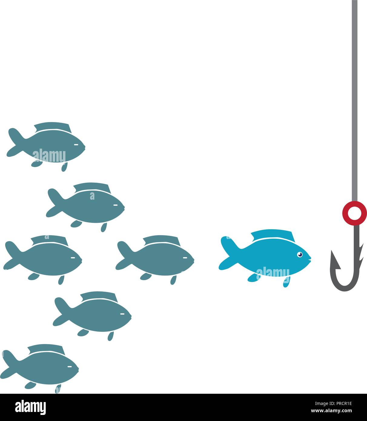 shoal fish with hook icon vector illustration design Stock Vector Image ...