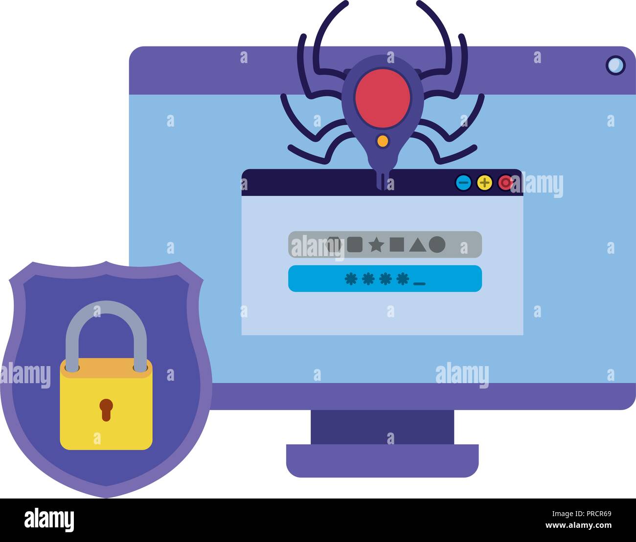 Computer virus scan avatar character Stock Vector Image & Art - Alamy