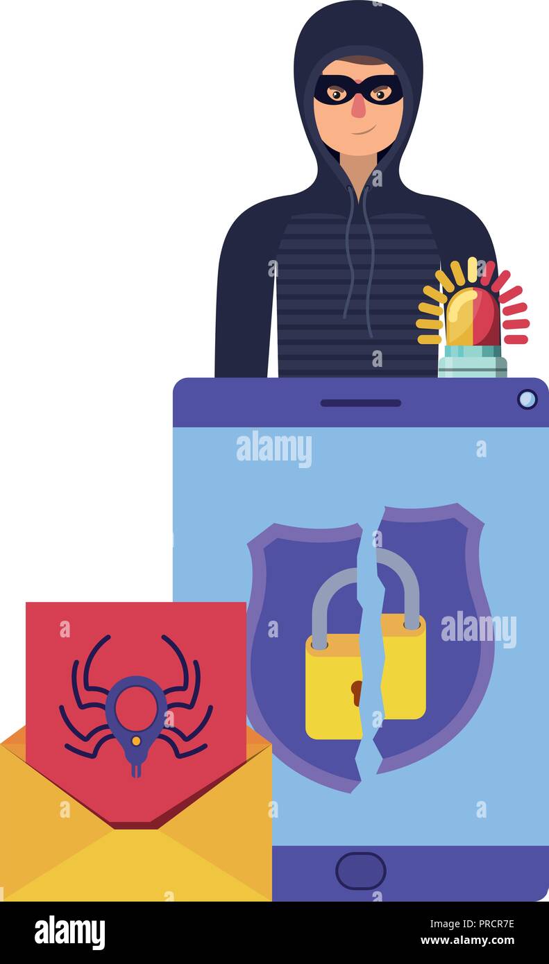 hacker stealing information avatar character Stock Vector Image & Art ...