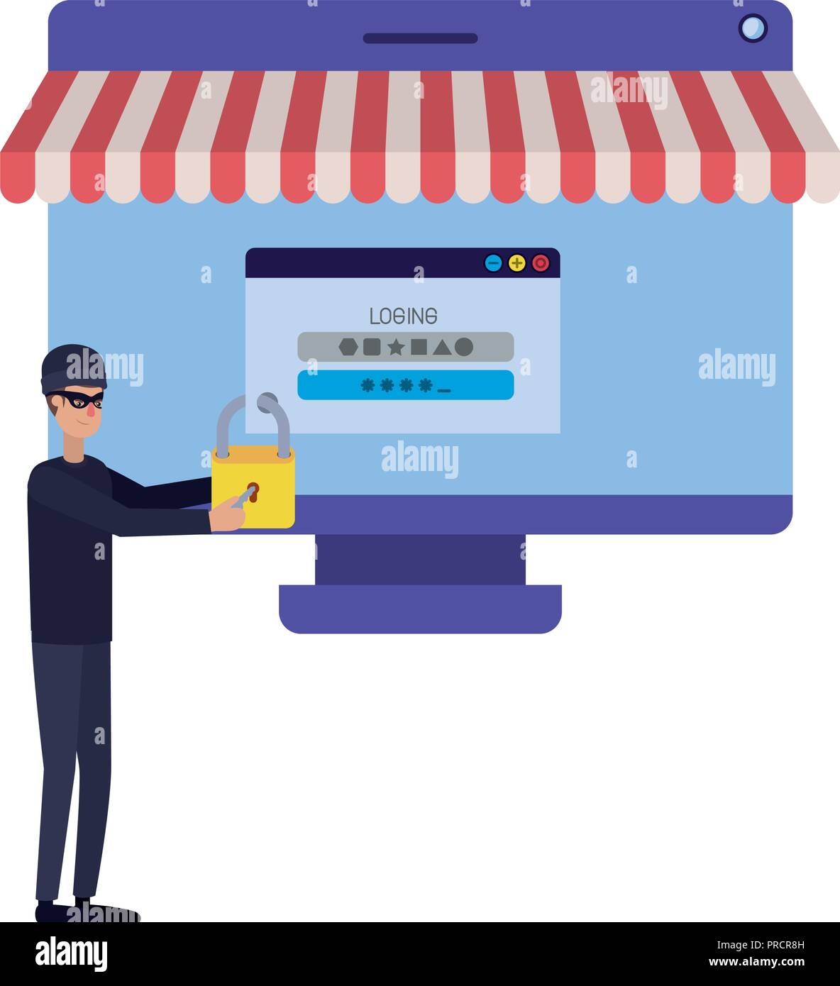 hacker stealing information avatar character Stock Vector Image & Art ...