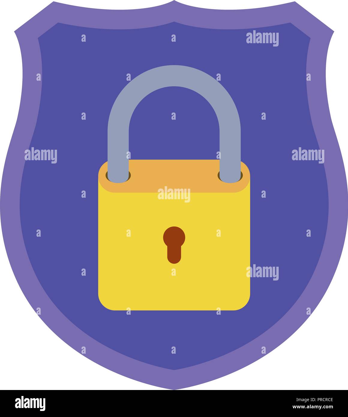 shield with padlock isolated icons Stock Vector Image & Art - Alamy