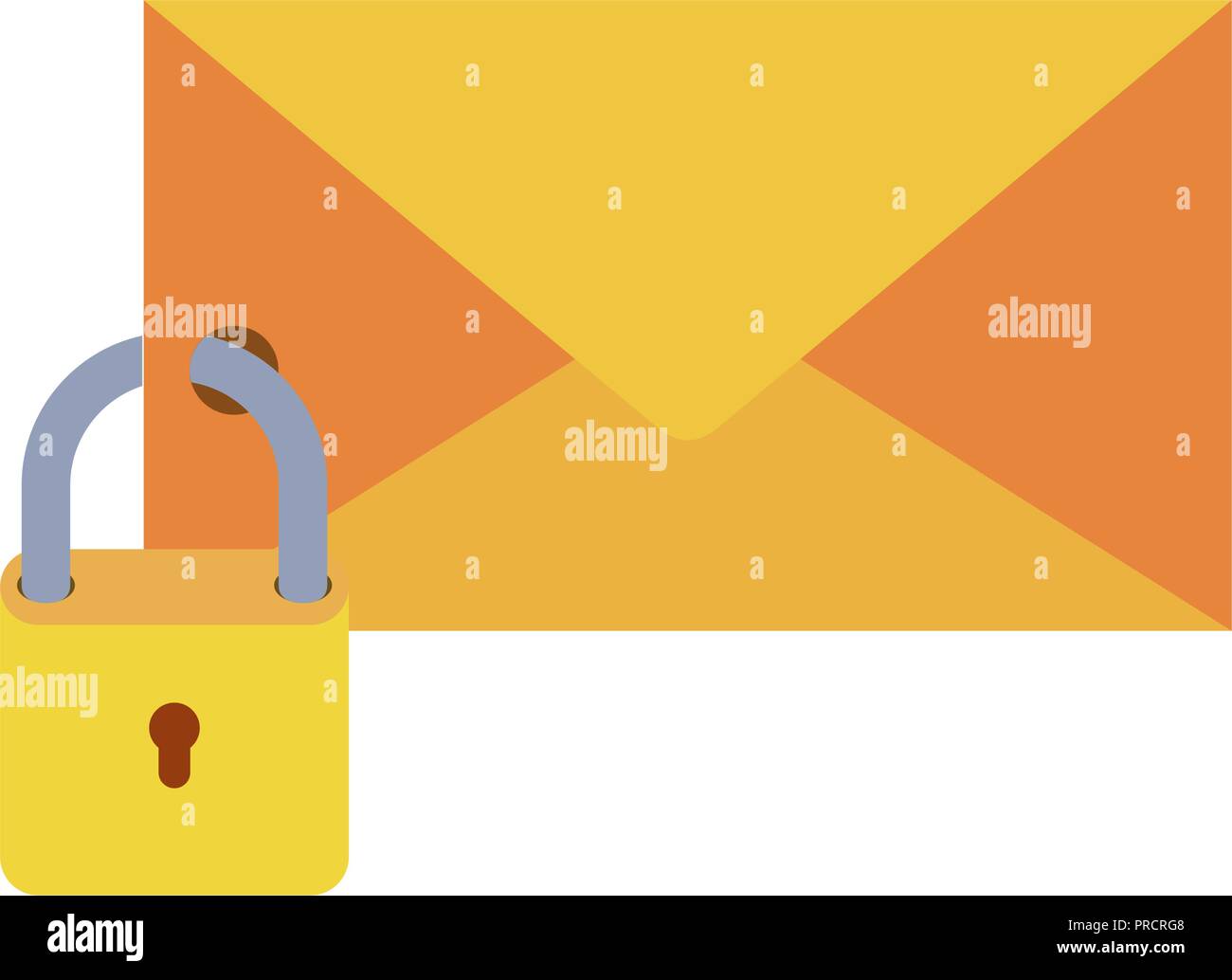 closed letter with padlock isolated icons Stock Vector Image & Art - Alamy