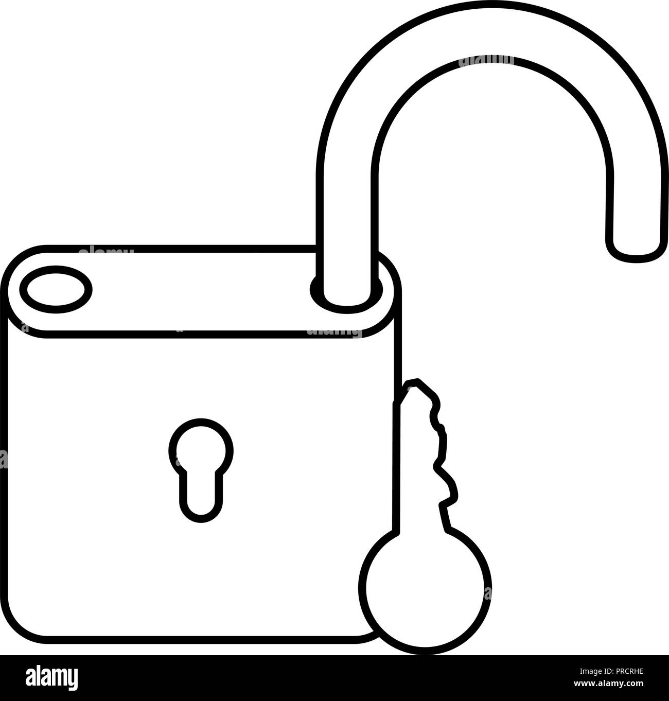 lock open with key isolated icons Stock Vector Image & Art - Alamy