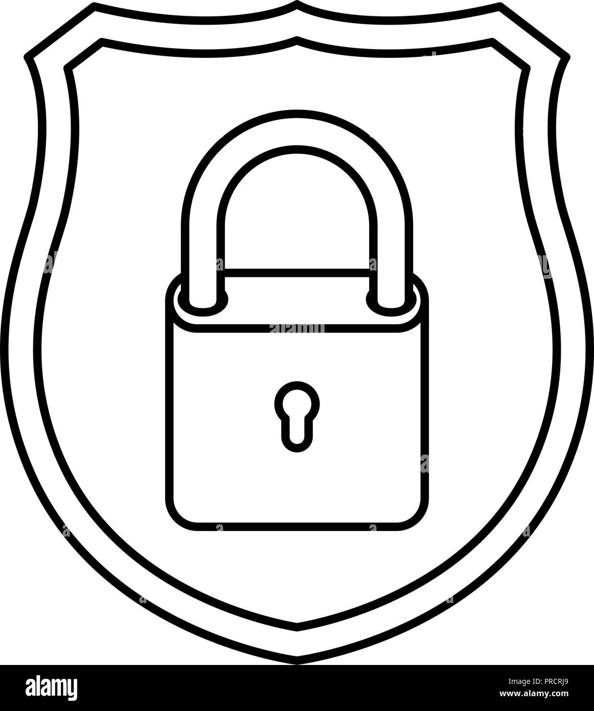 shield with padlock isolated icons Stock Vector Image & Art - Alamy