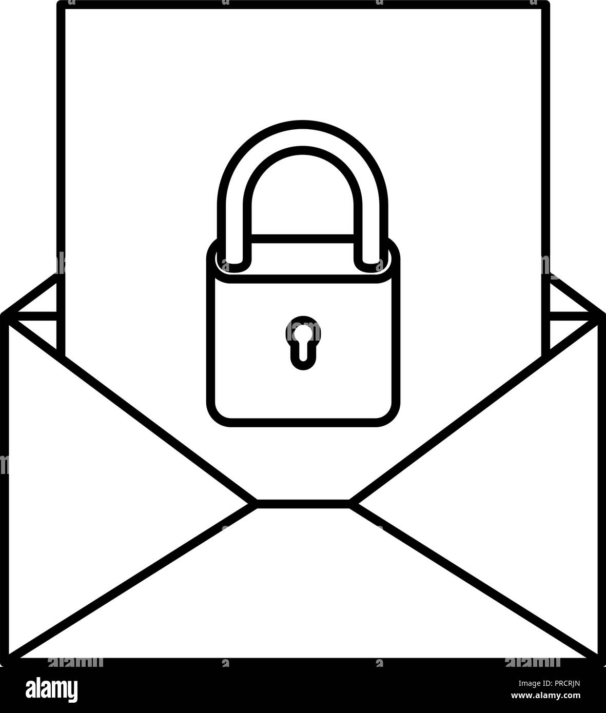 open letter with padlock isolated icons Stock Vector Image & Art - Alamy