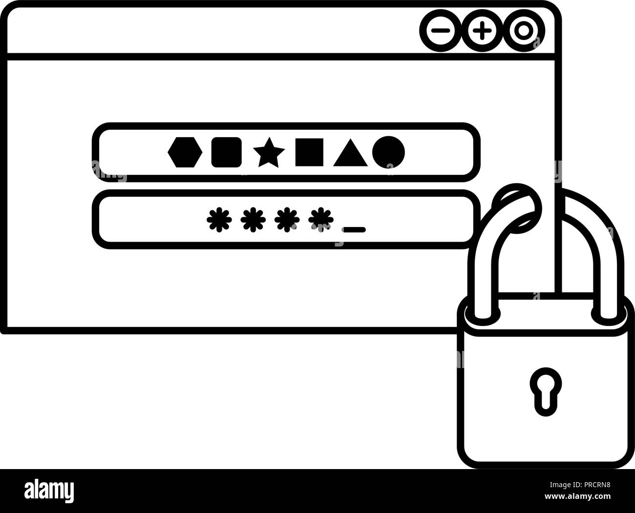 computer window with padlock isolated icon Stock Vector Image & Art - Alamy