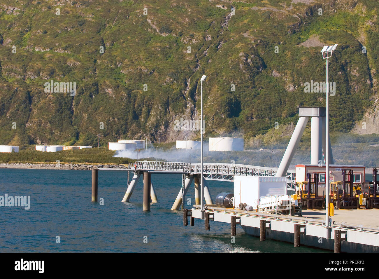 2006 - Oil storage tanks along a bay in Alaska Stock Photo - Alamy