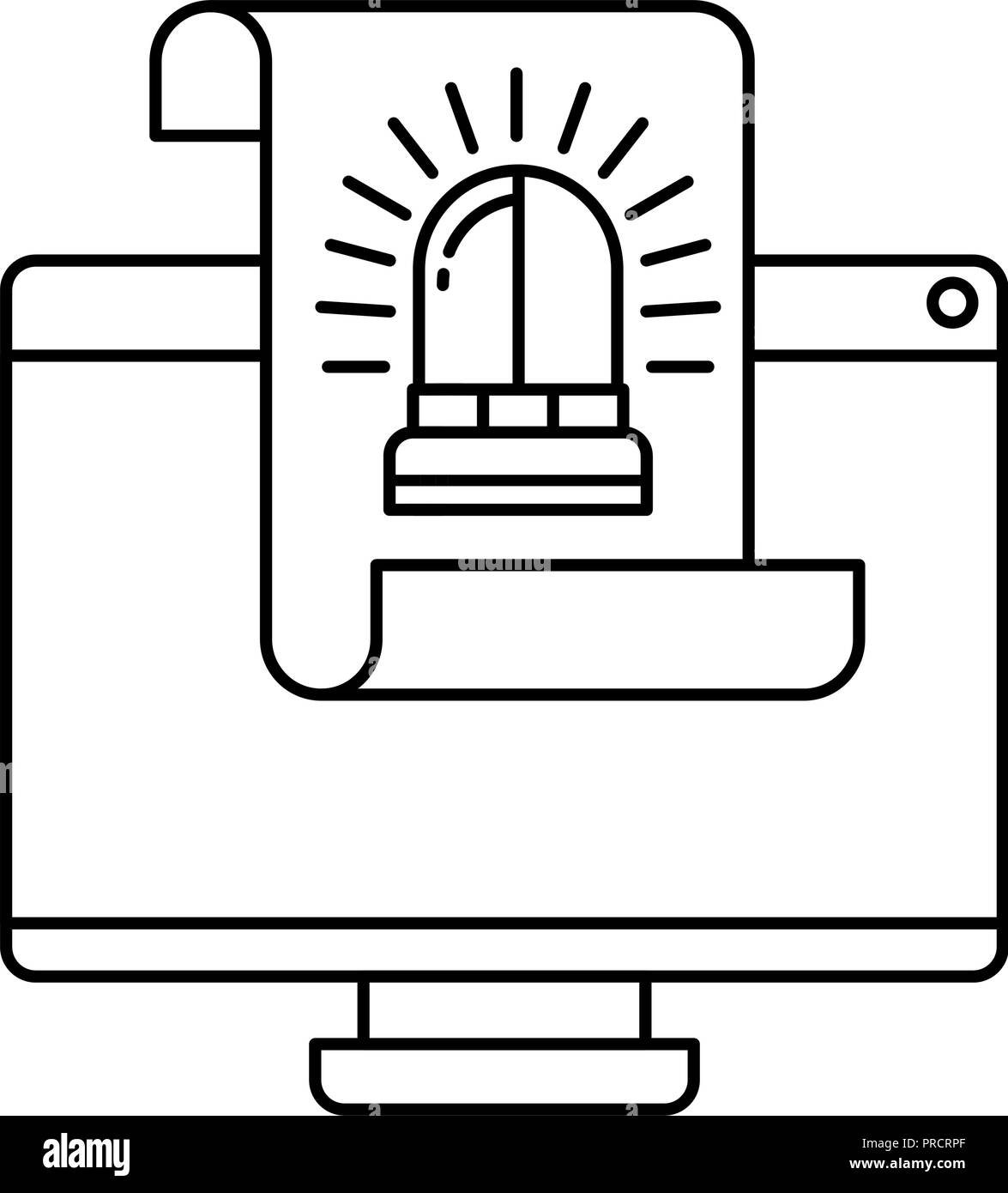 screen alarm message with padlock on isolated icon Stock Vector Image ...