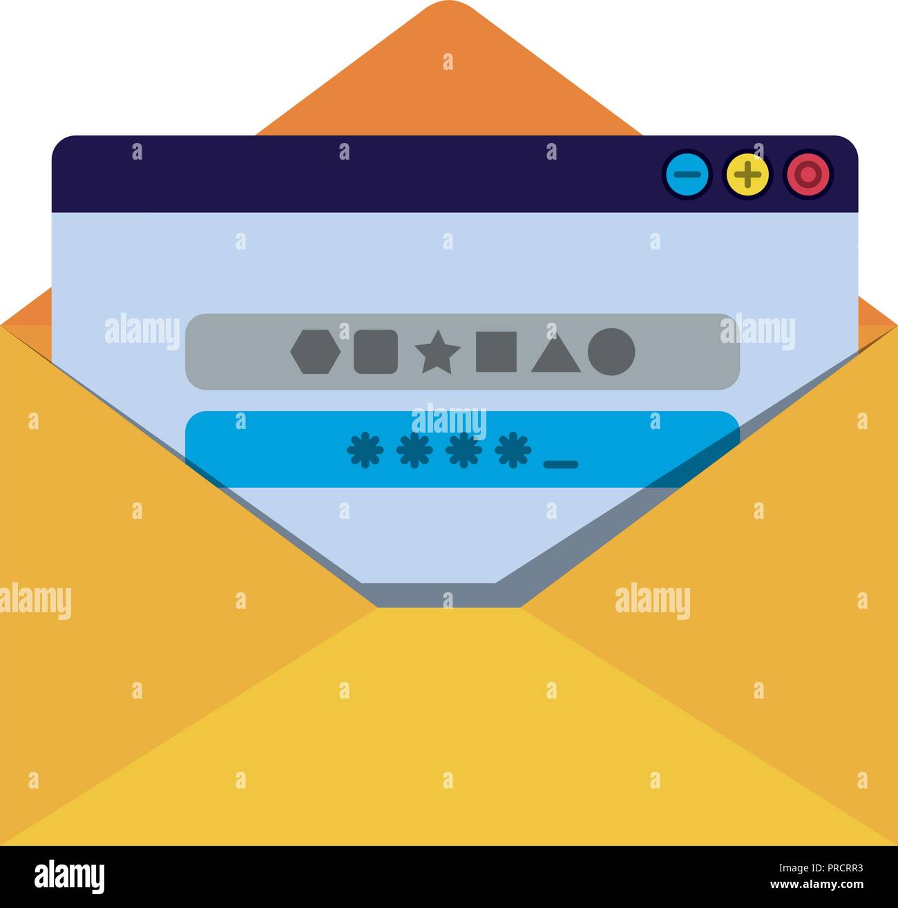 open letter with password message isolated icons Stock Vector Image ...