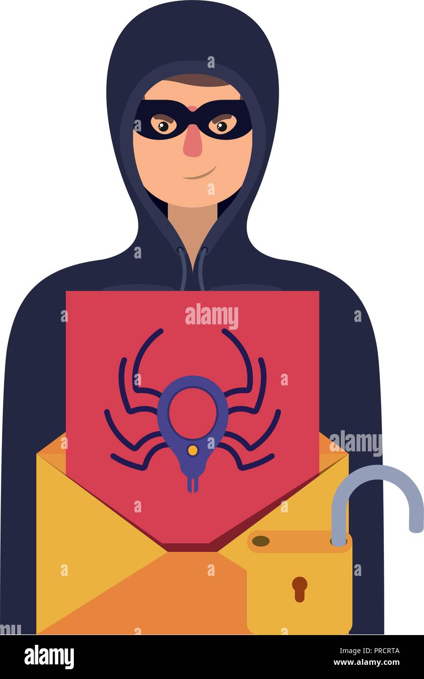 hacker stealing information avatar character Stock Vector Image & Art ...