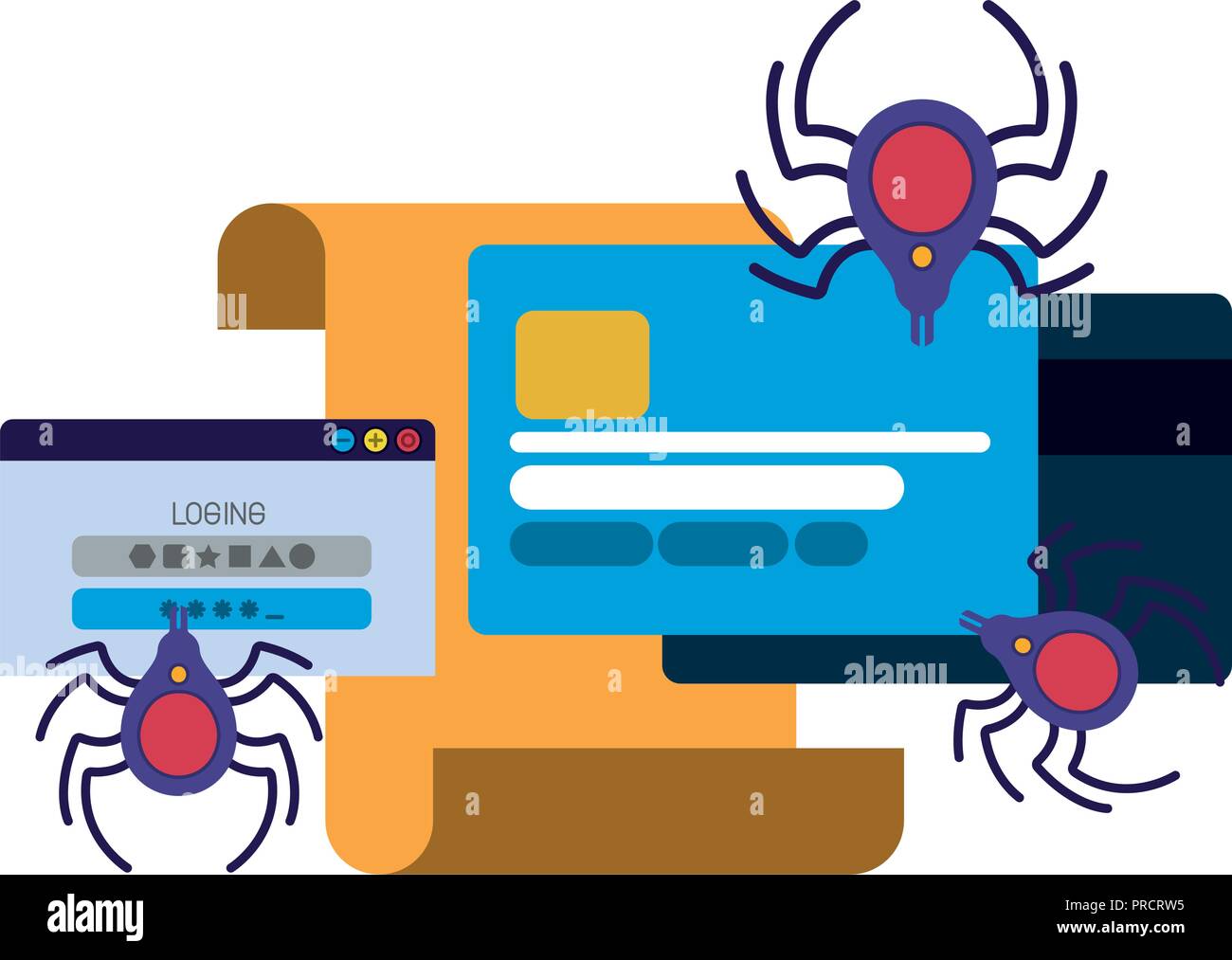 letter credit card with spider isolated icons Stock Vector Image & Art ...