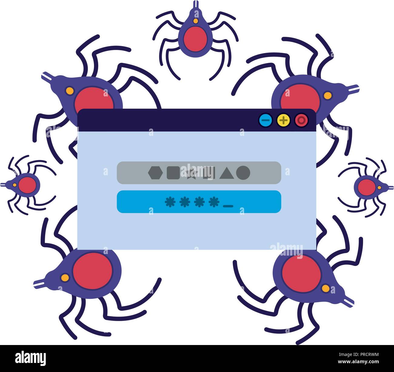 computer window with spider isolated icon Stock Vector Image & Art - Alamy