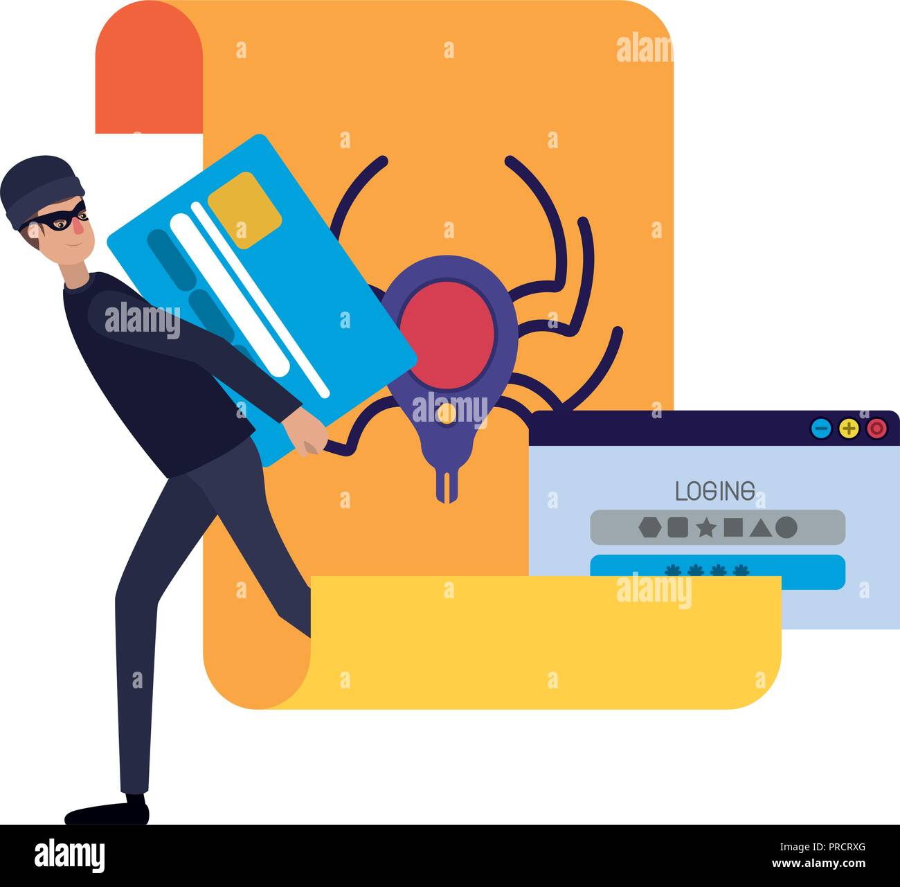 Hacker Stealing Information Avatar Character Stock Vector Image And Art Alamy