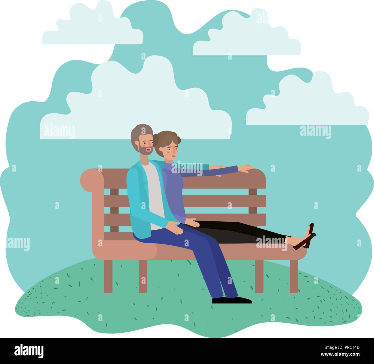 Lawn chair couple Stock Vector Images - Alamy