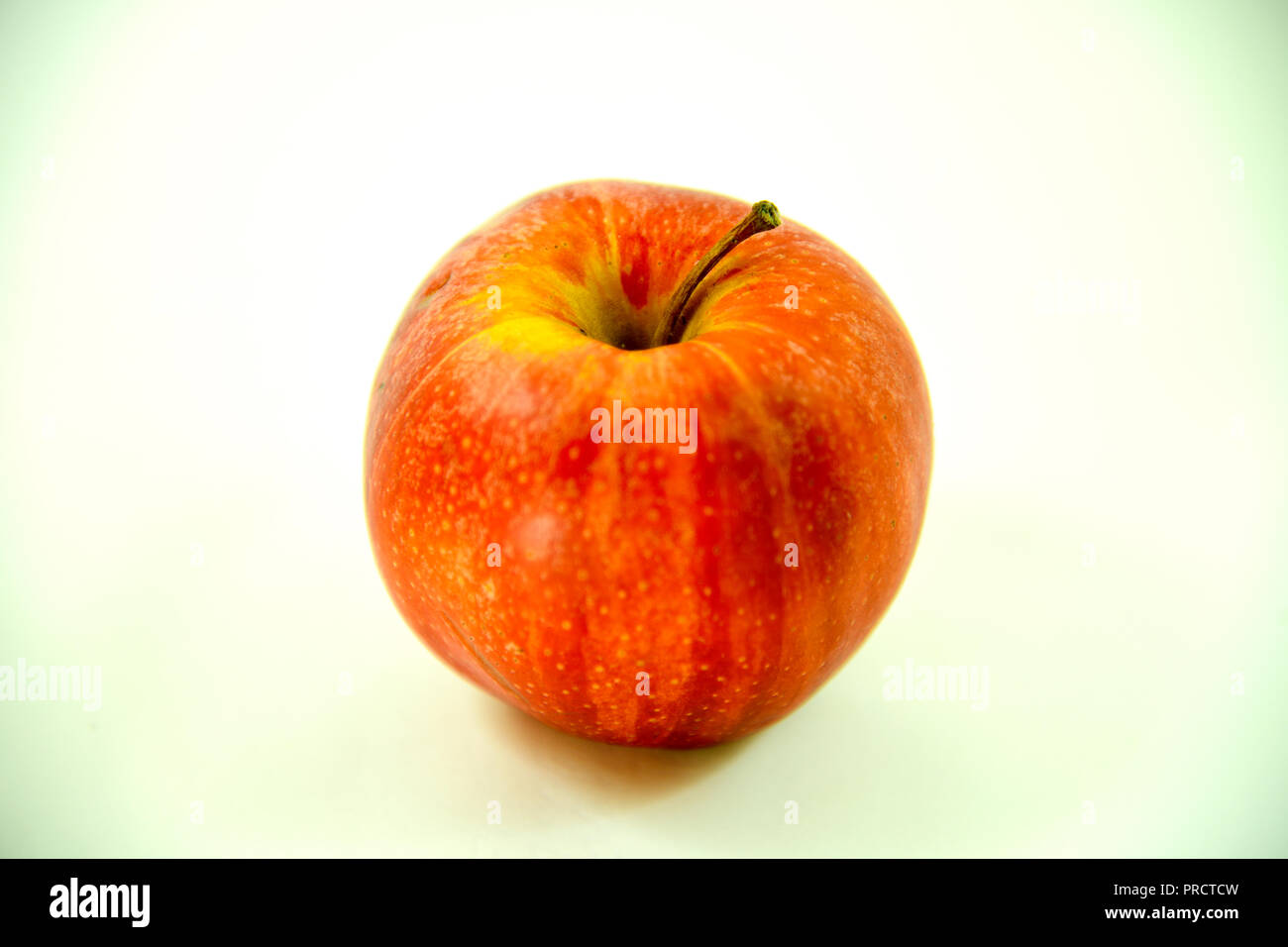 fresh red apple with stem isolated on white background with clipping ...