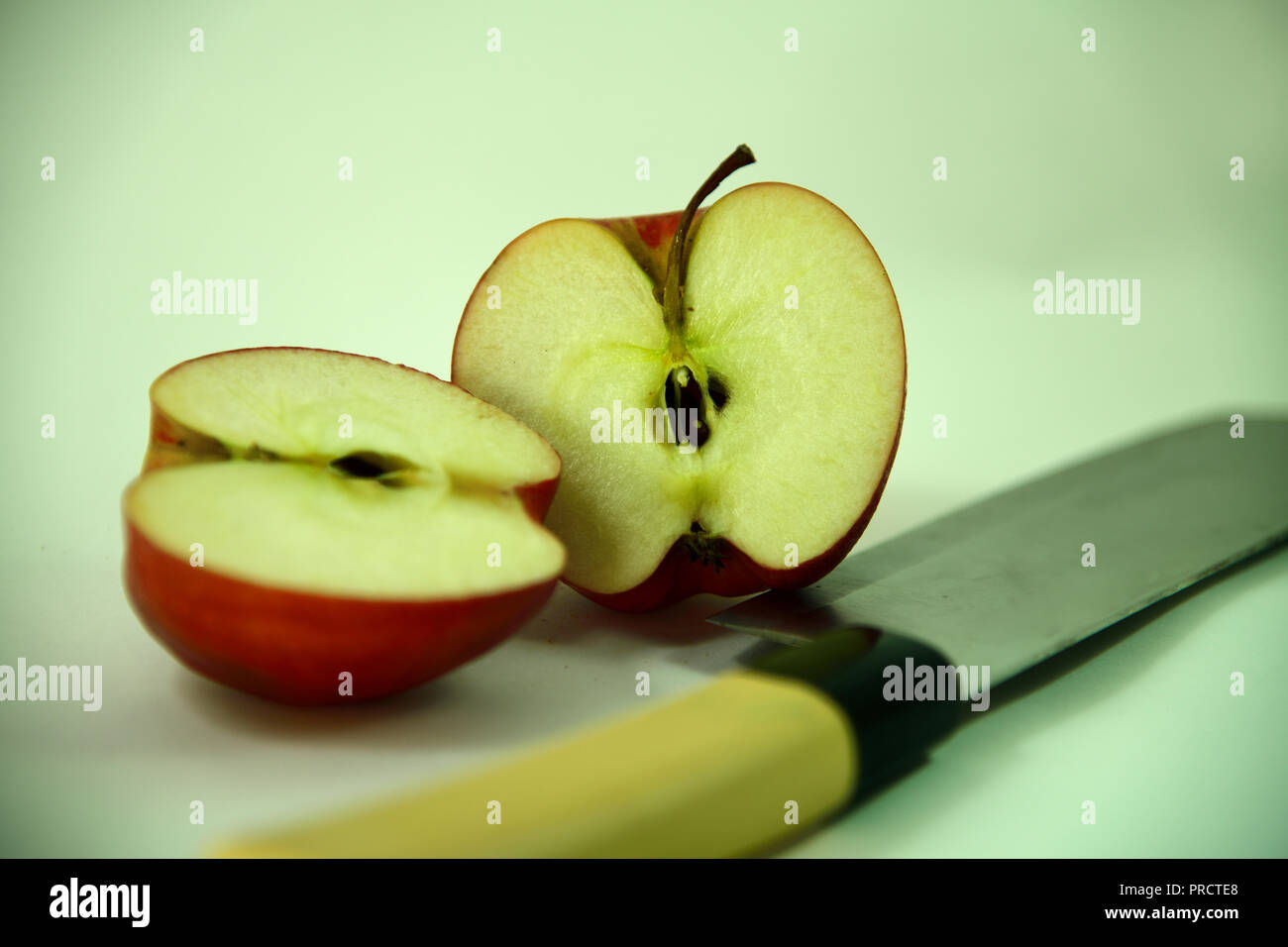 fresh red apple with stem isolated on white background with clipping ...