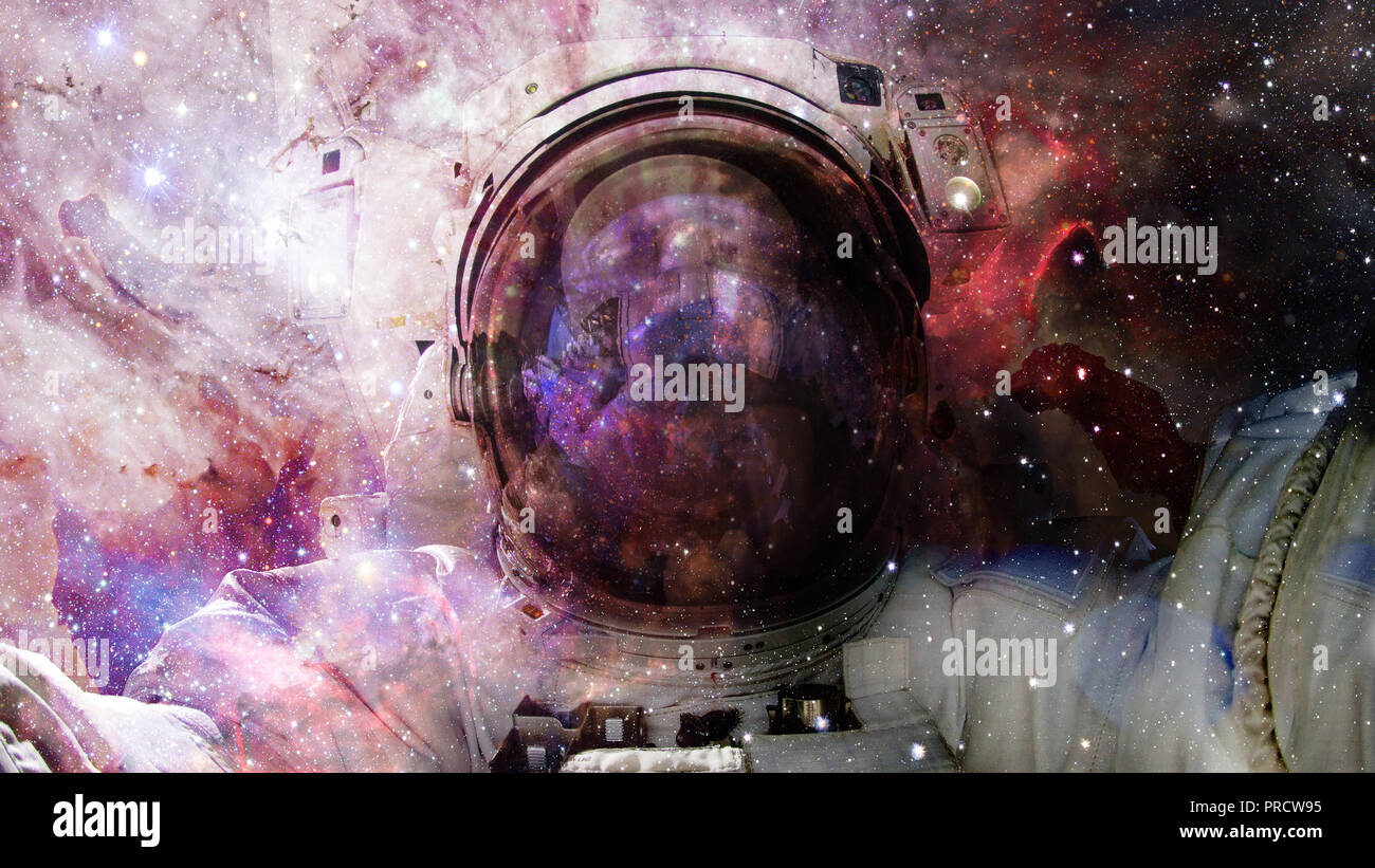 Abstract scientific background - galaxy and nebula in space. Elements ...