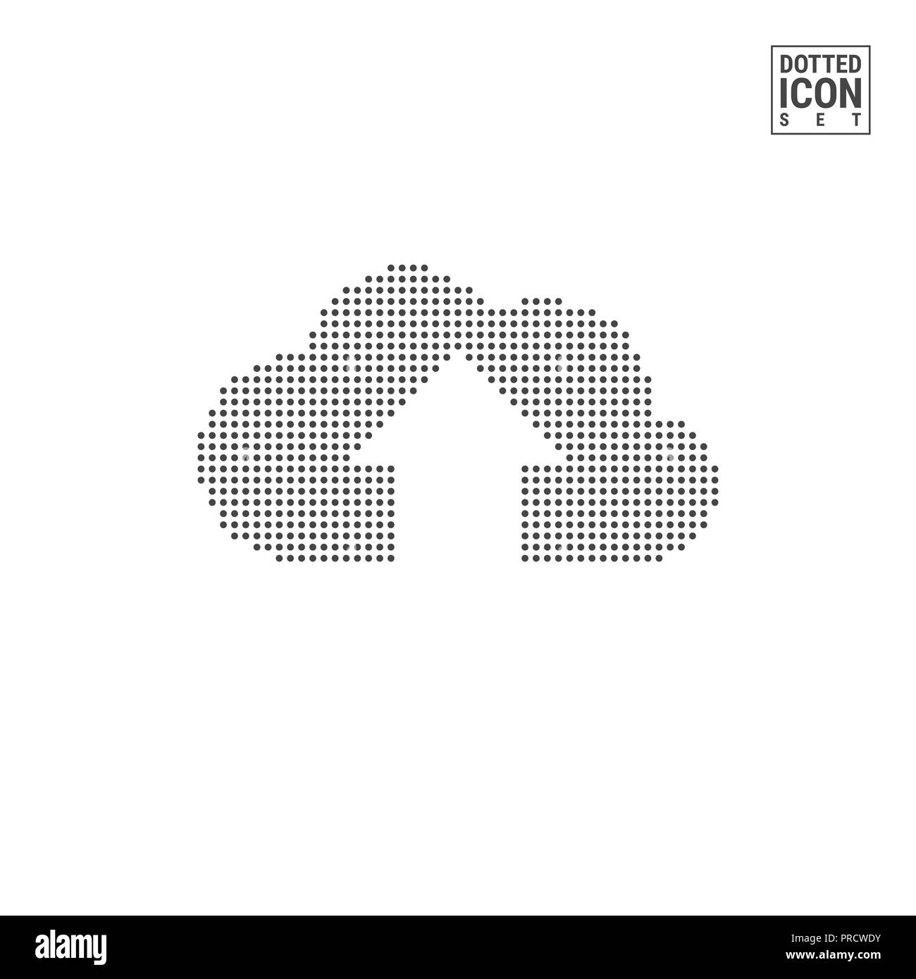 Upload on Cloud Dot Pattern Icon. Data Storage Dotted Icon Isolated on ...