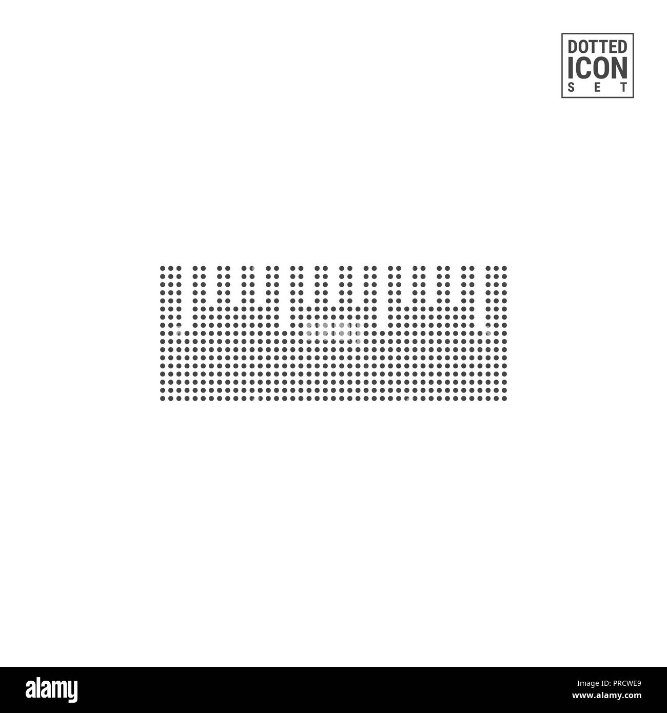 Ruler Dot Pattern Icon. Straightedge Dotted Icon Isolated on White ...