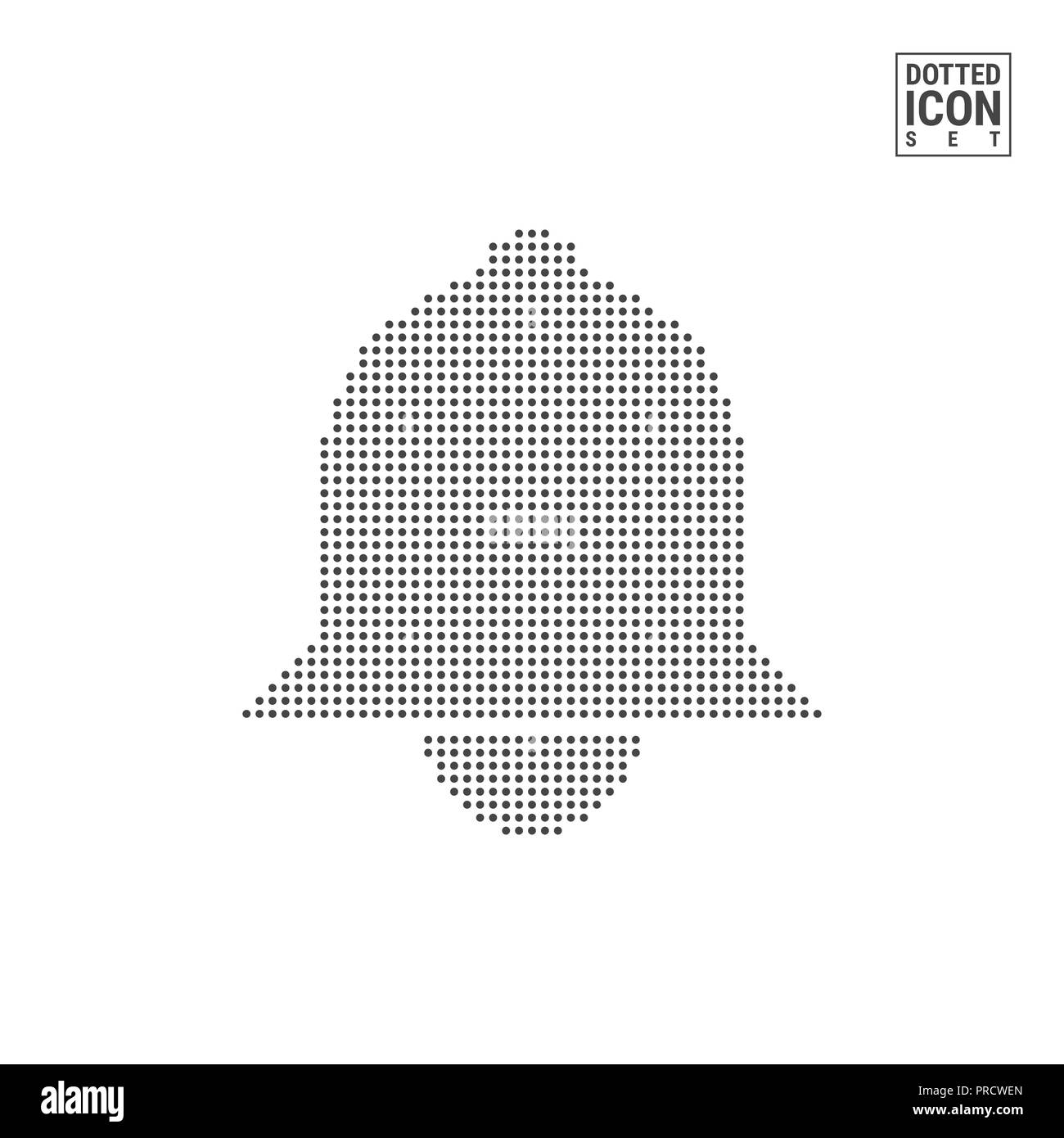Notification Dot Pattern Icon. Reminder Bell Dotted Icon Isolated on ...