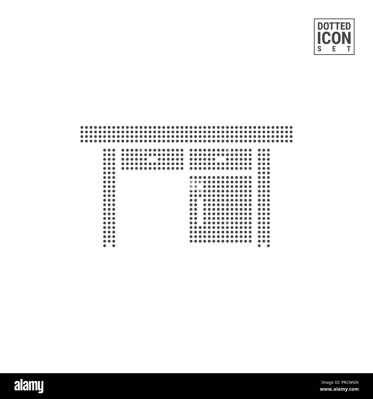 Writing Desk Dot Pattern Icon. Bureau Dotted Icon Isolated on White ...