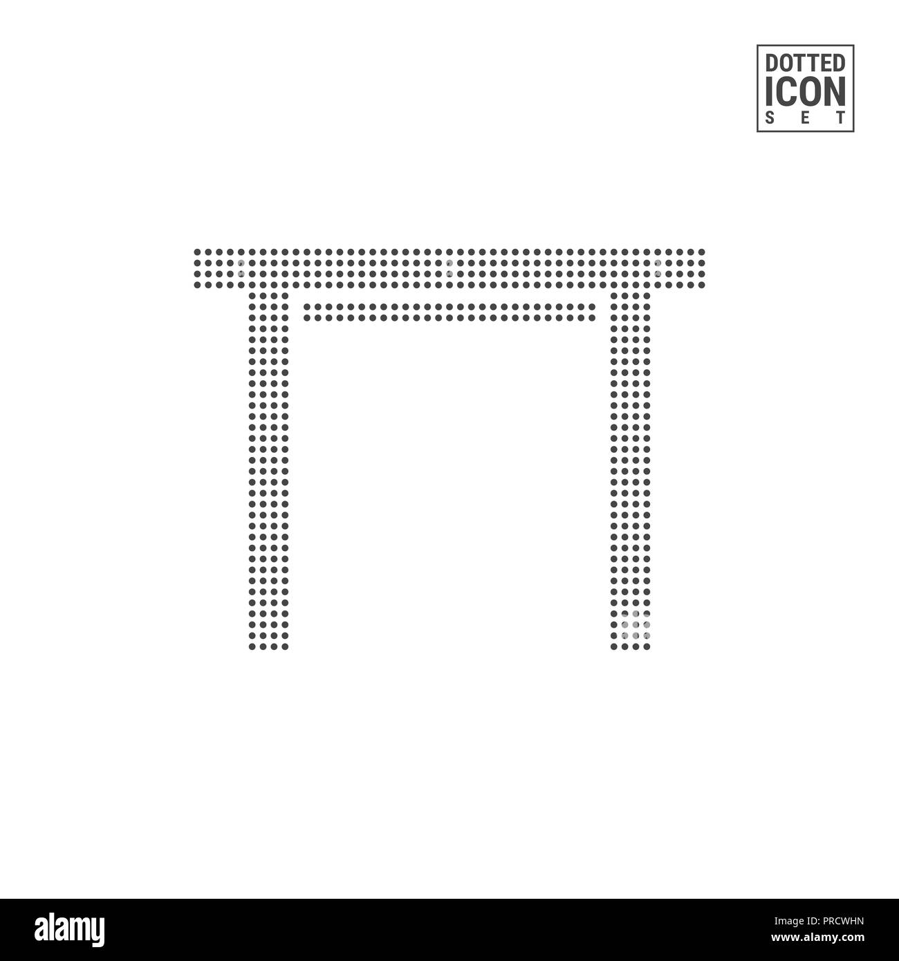 Computer Desk Dot Pattern Icon. Desktop Table Dotted Icon Isolated on ...