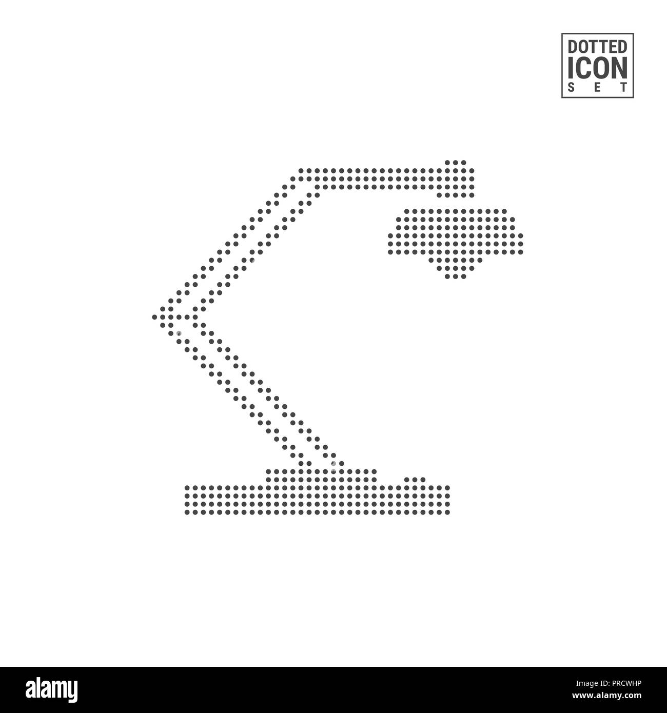 Desk Office Lamp Dot Pattern Icon. Desktop Electric Light Dotted Icon ...