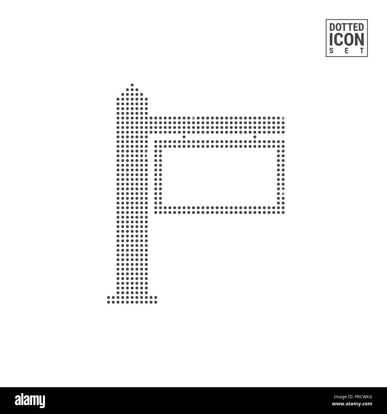 Bus Stop Sign Dot Pattern Icon. Post with a Timetable Sign Dotted Icon ...