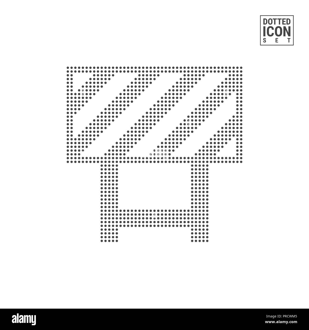 Traffic Barrier Sign Dot Pattern Icon. Road Closed Dotted Icon Isolated ...