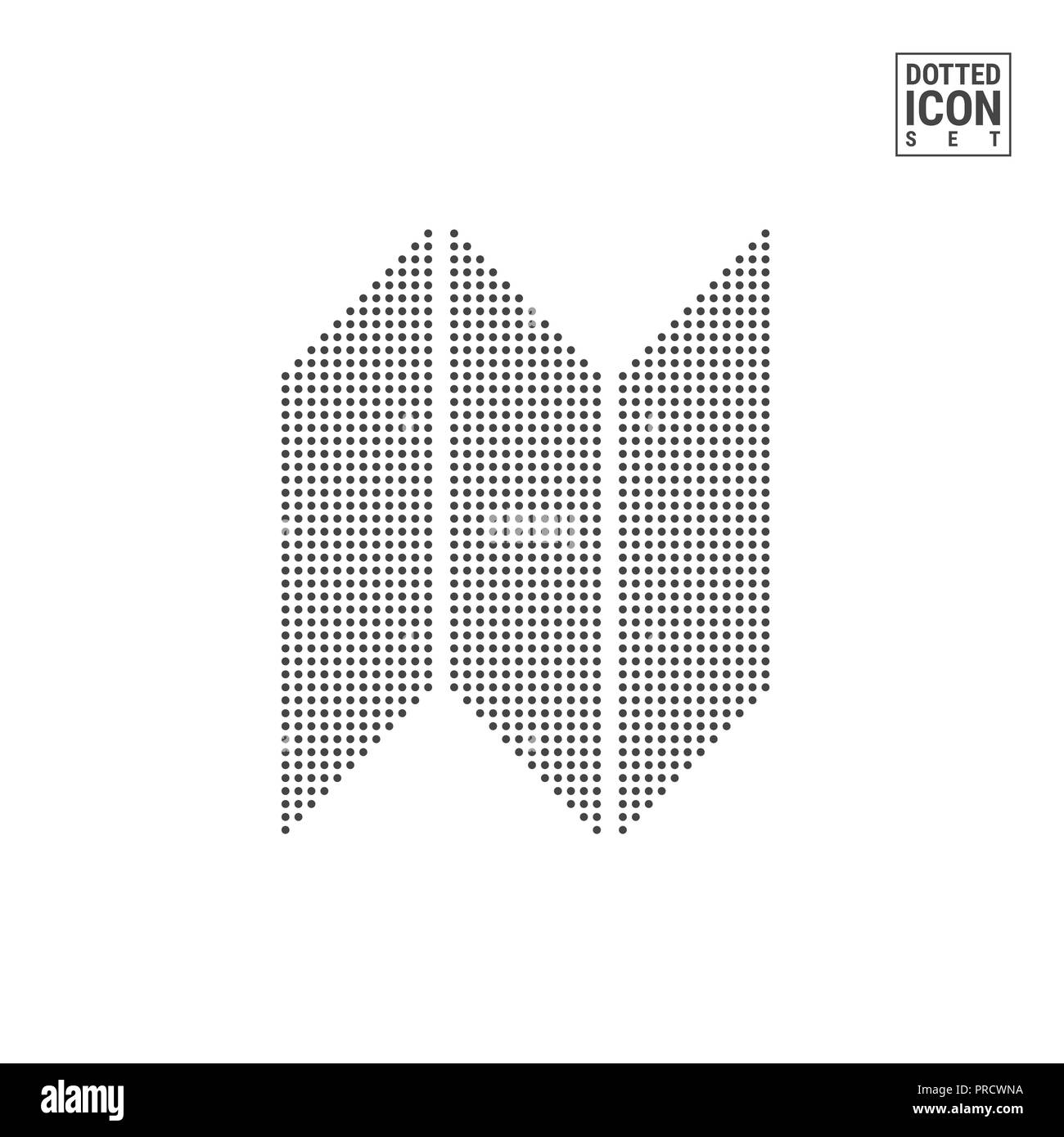 Map Dot Pattern Icon. Folded Paper Dotted Icon Isolated on White ...