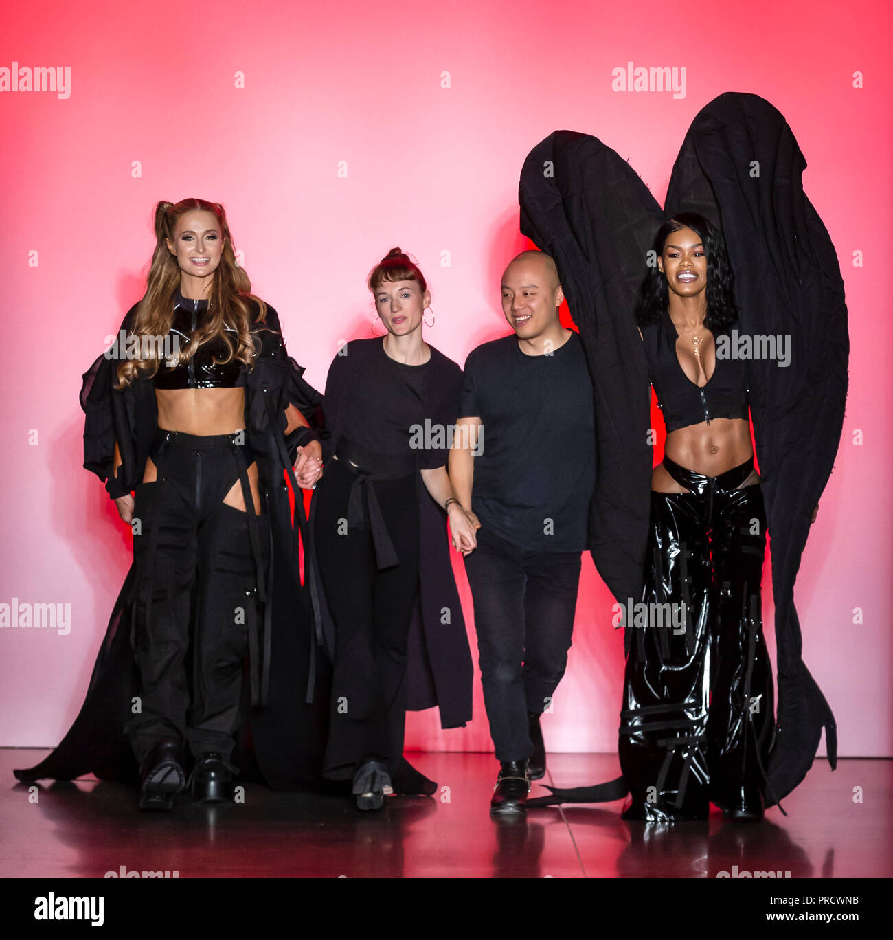 NEW YORK, NY - September 11, 2018: Paris Hilton, Emilia Pfohl, Nan Li ...