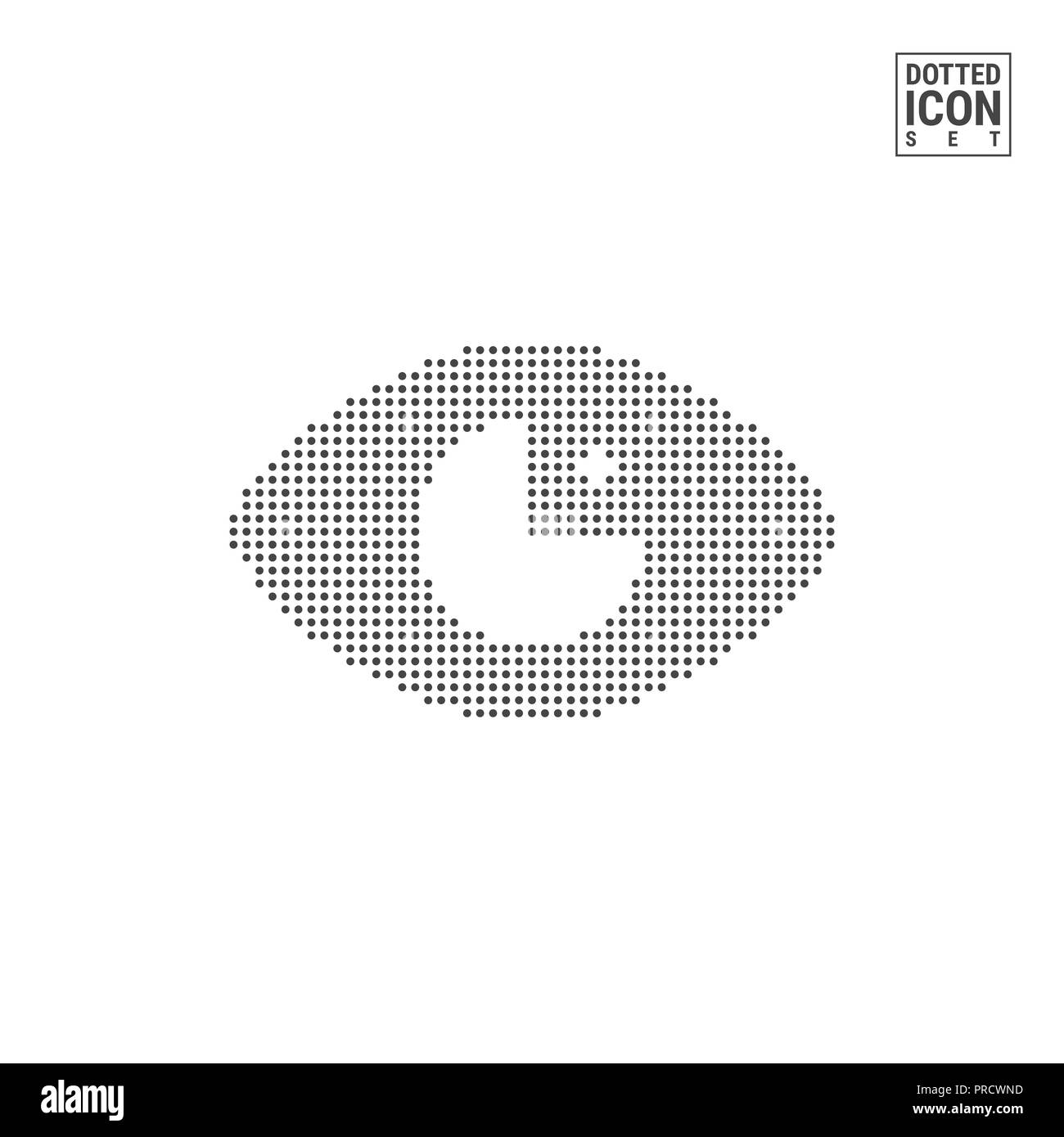 Eye Dot Pattern Icon. Human Sight Dotted Icon Isolated on White ...