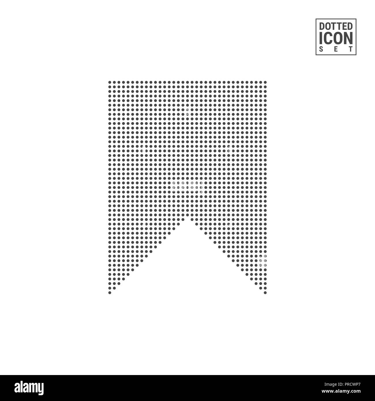 Bookmark Dot Pattern Icon. Reading Marker Dotted Icon Isolated on White ...