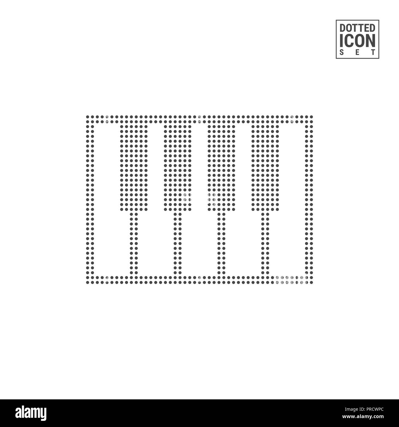 Piano Keys Dot Pattern Icon. Synthesizer, MIDI Keyboard Dotted Icon ...