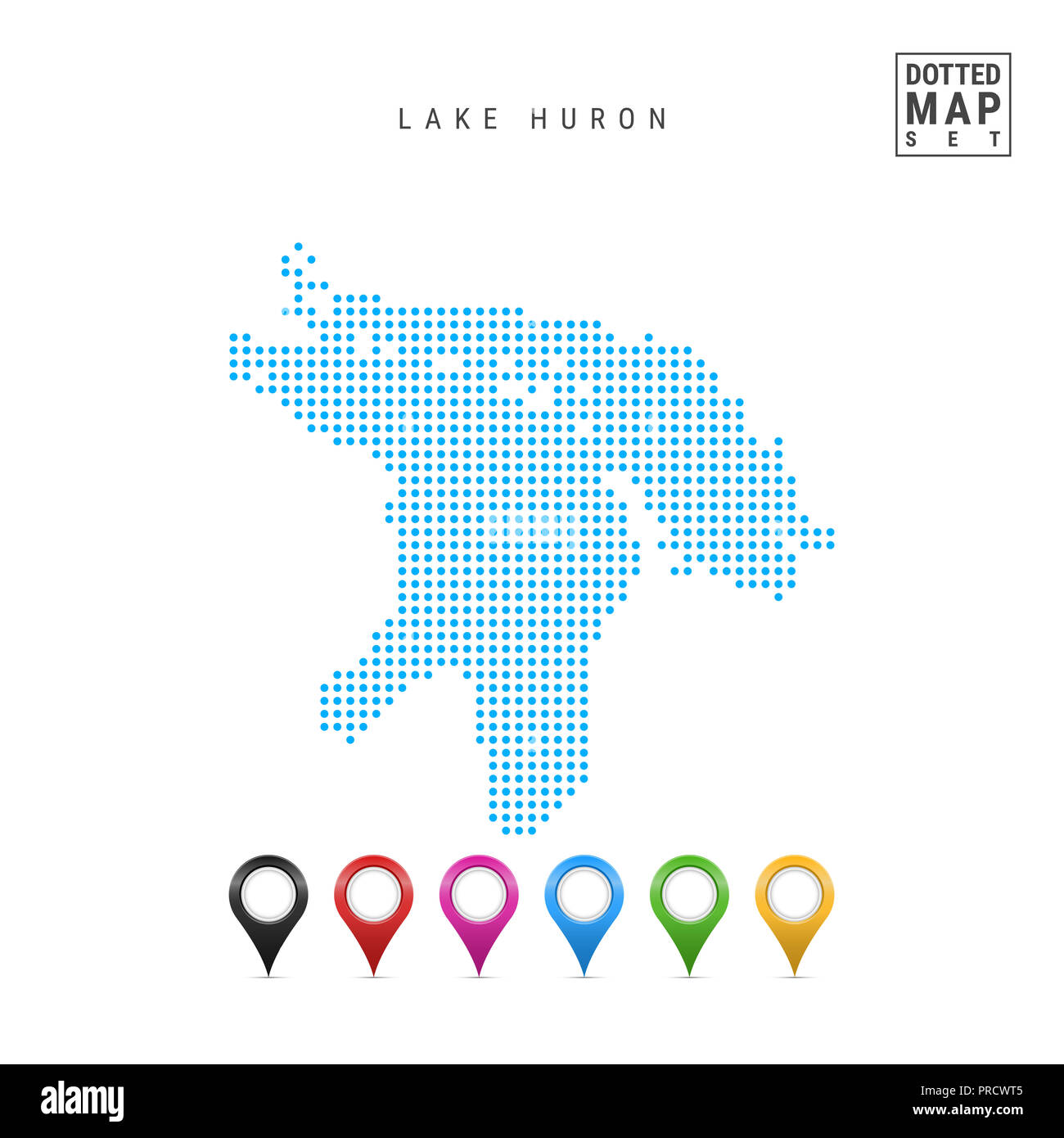 Map of lake huron hi-res stock photography and images - Alamy