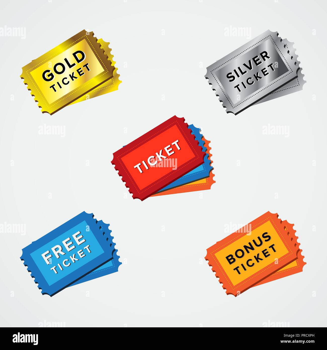 Ticket Icon Set Vector. differen color of ticket icon. vector ...