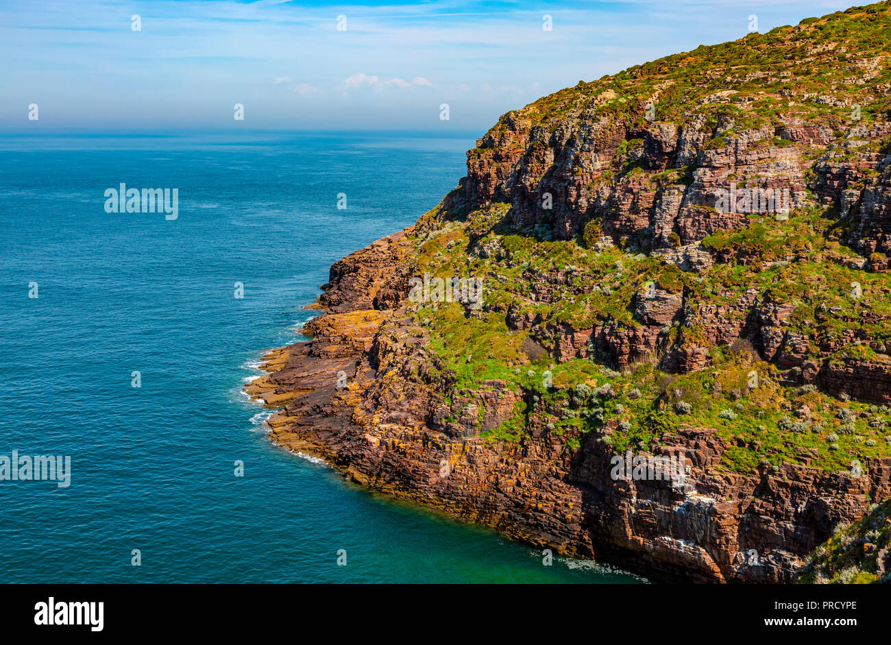 Armor Coastline landscape at Cap Frehel in Brittany in North of France ...