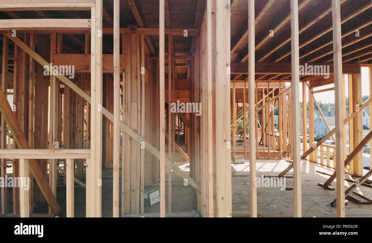 Building construction, wood framing and beam construction structure at ...