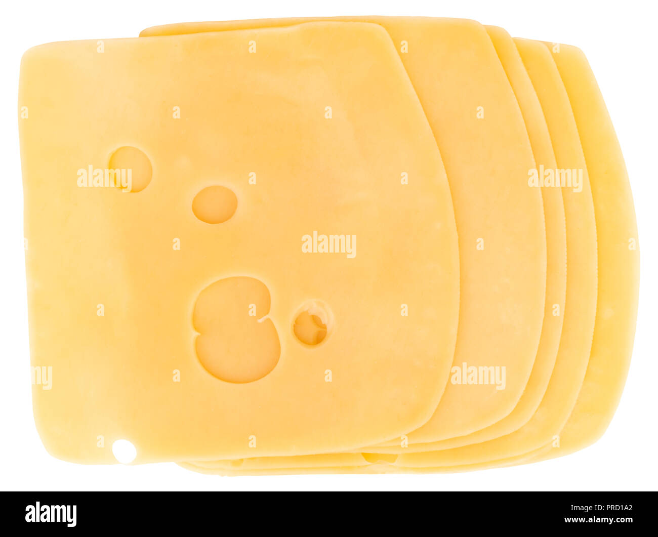 cheese slices isolated on white background, top view Stock Photo - Alamy