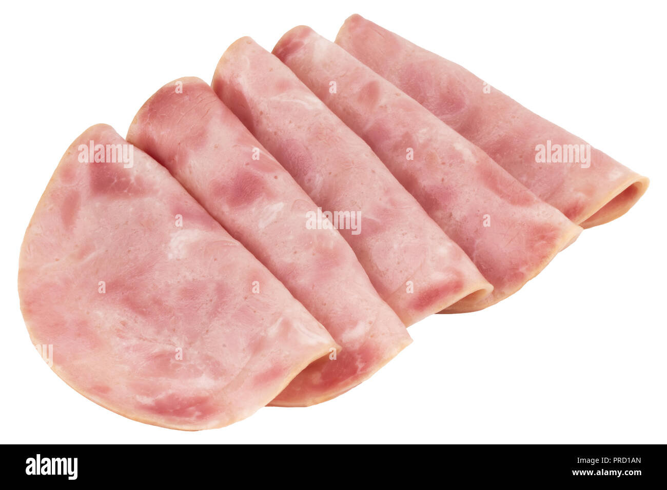 Sliced ham on white background. Pork ham sliced on white background ...