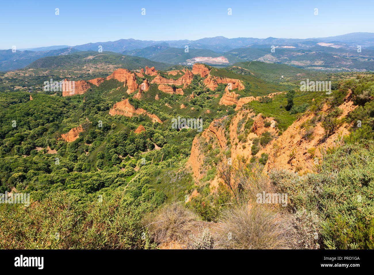 Landscape of Las Medulas - historical site near Ponferrada. Province of ...