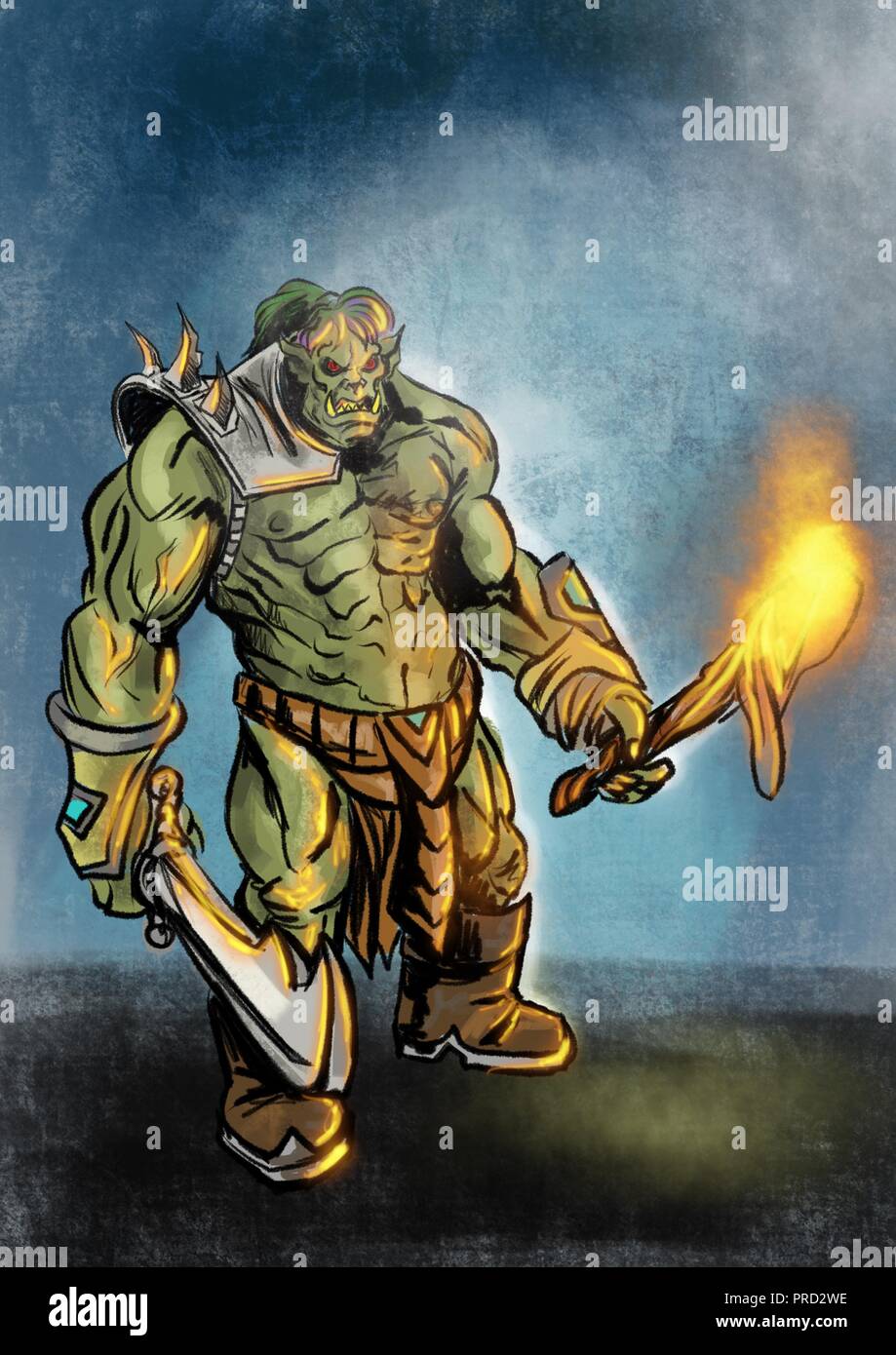 fantasy orc illustration Stock Photo - Alamy
