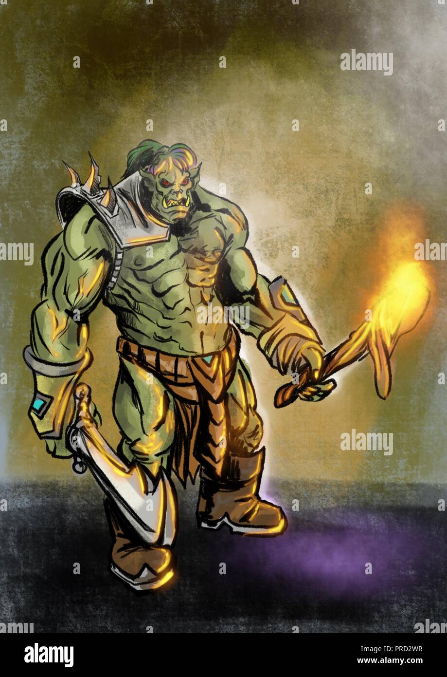 fantasy orc illustration Stock Photo - Alamy