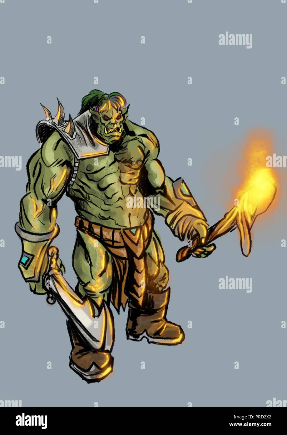 fantasy orc illustration Stock Photo - Alamy