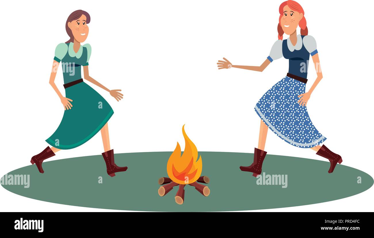 Girl dancing with fire Stock Vector Images - Alamy