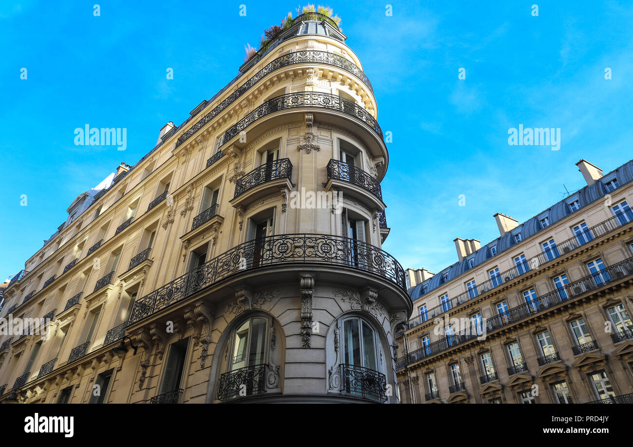 The traditional facades of Parisian buildings, France Stock Photo - Alamy