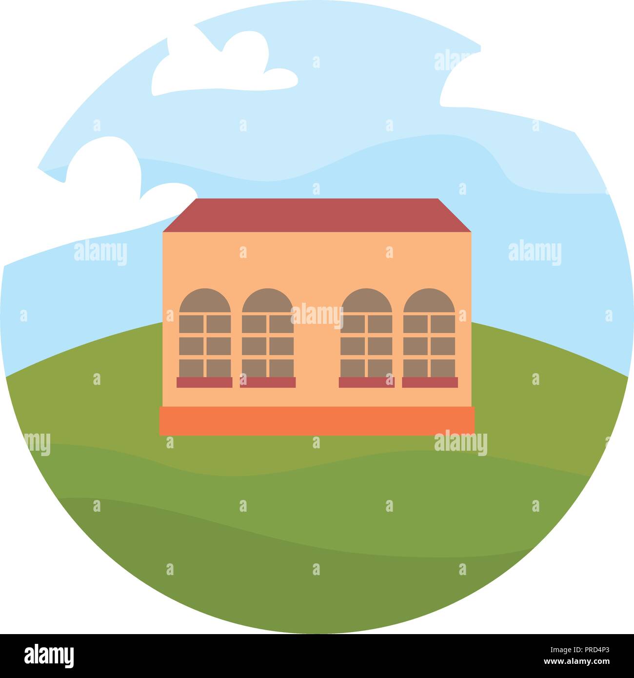 architecture building classic in the field vector illustration Stock ...