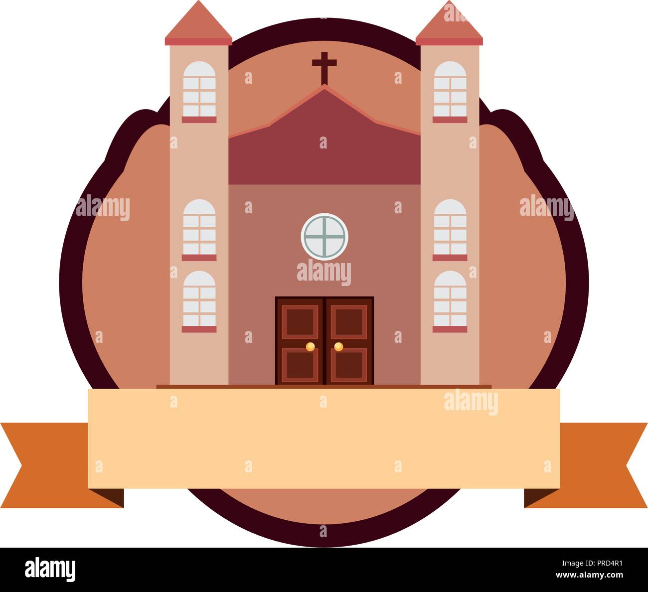 church building religion classic label vector illustration Stock Vector ...